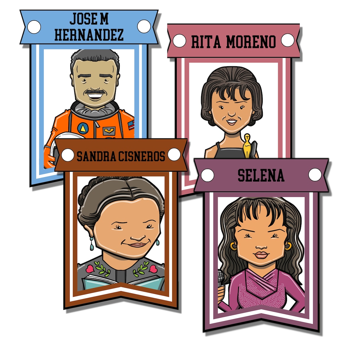Hispanic Leaders Pennants| Hispanic Heritage Month Posters| Famous ...