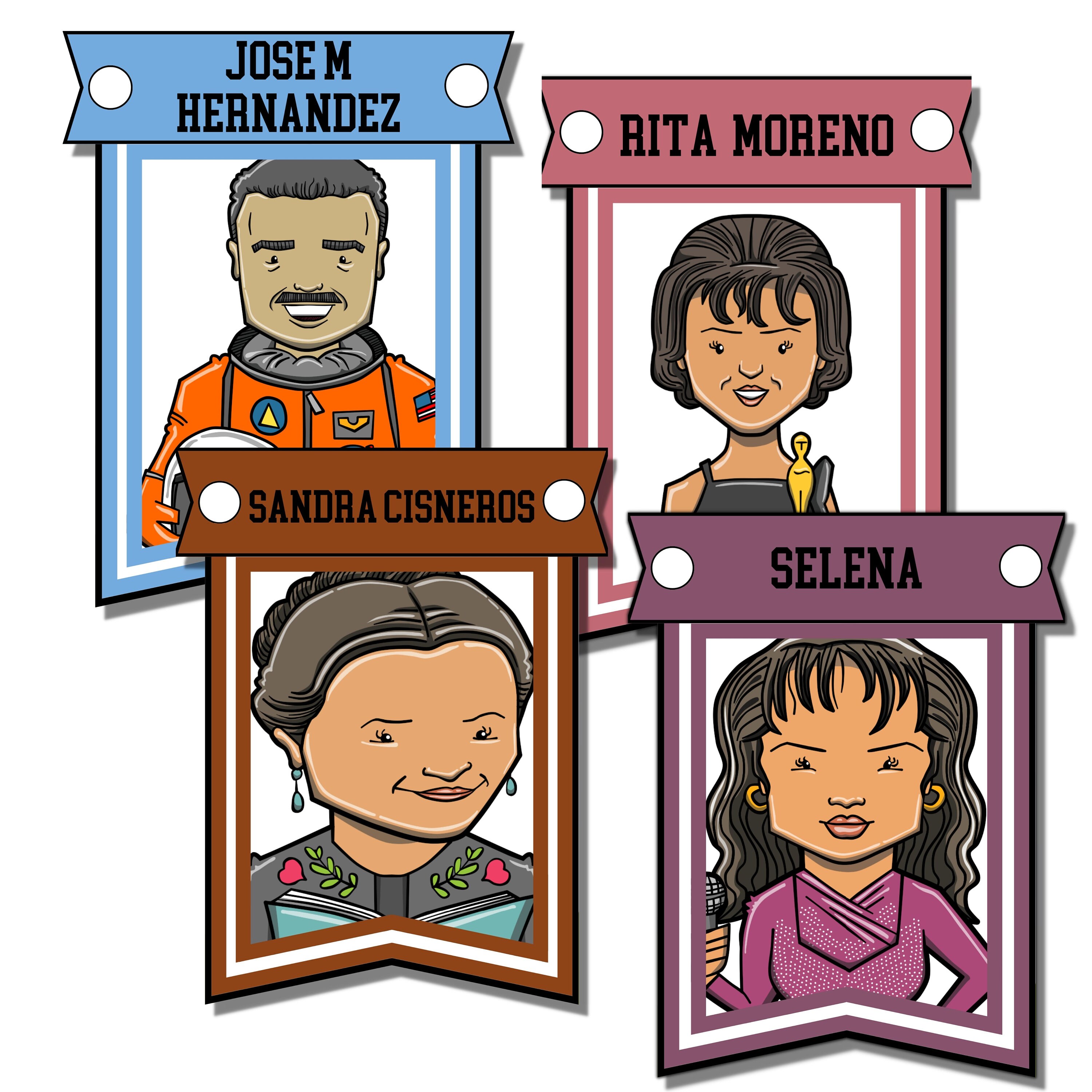 Hispanic Leaders Pennants| Hispanic Heritage Month Posters| Famous ...
