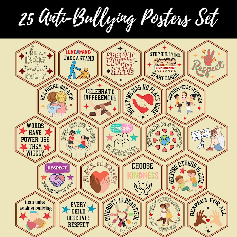 National Bullying Prevention Month Bulletin Board Set-25 Anti Bullying ...