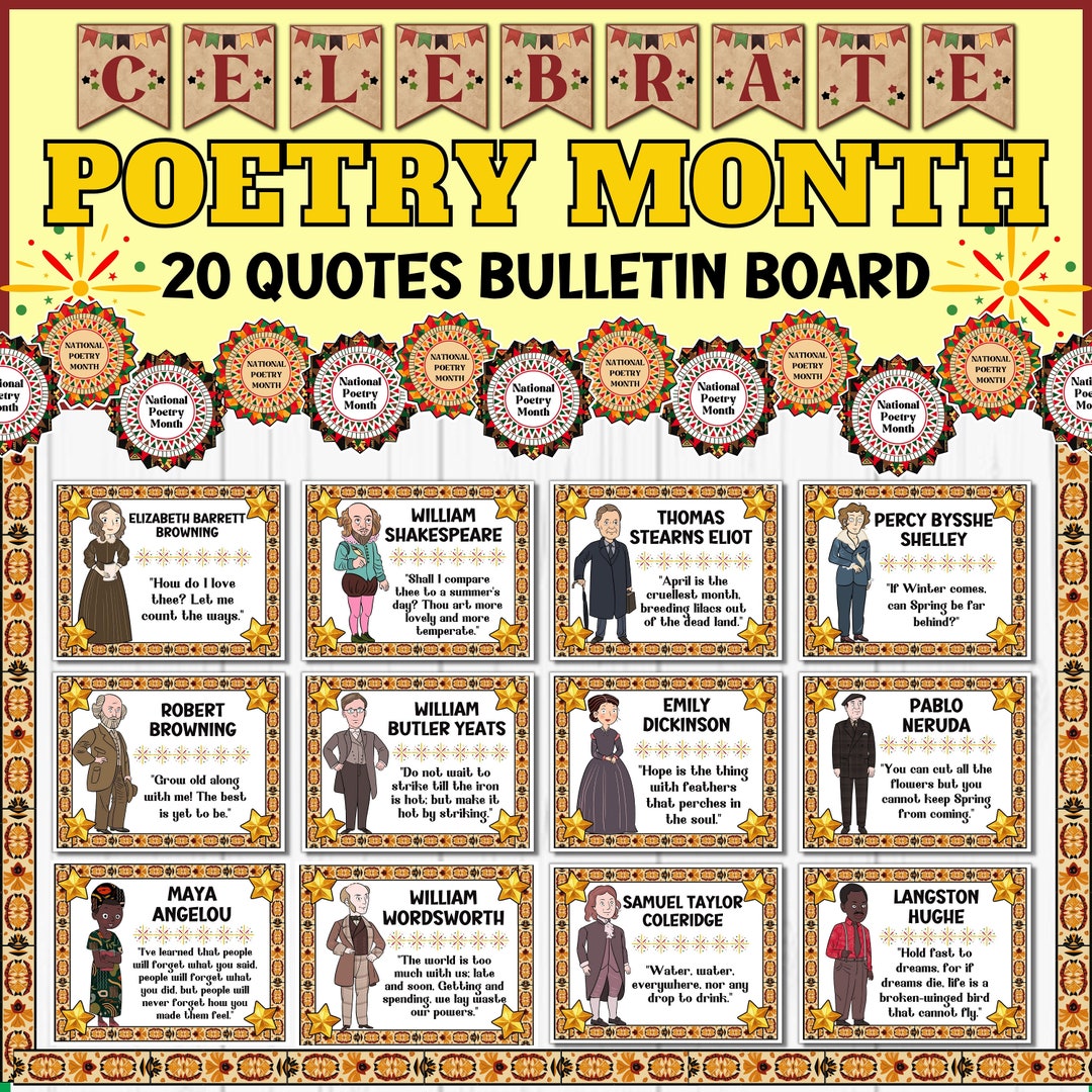 Literary Inspiration: National Poetry Month Quotes Bulletin Board ...