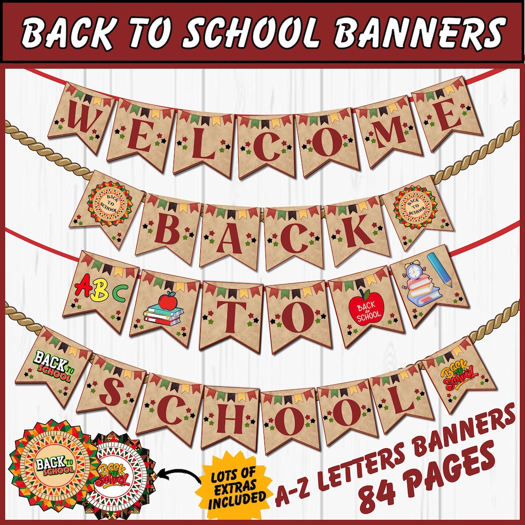Welcome Back to School Bunting Banners - Customizable Printable ...