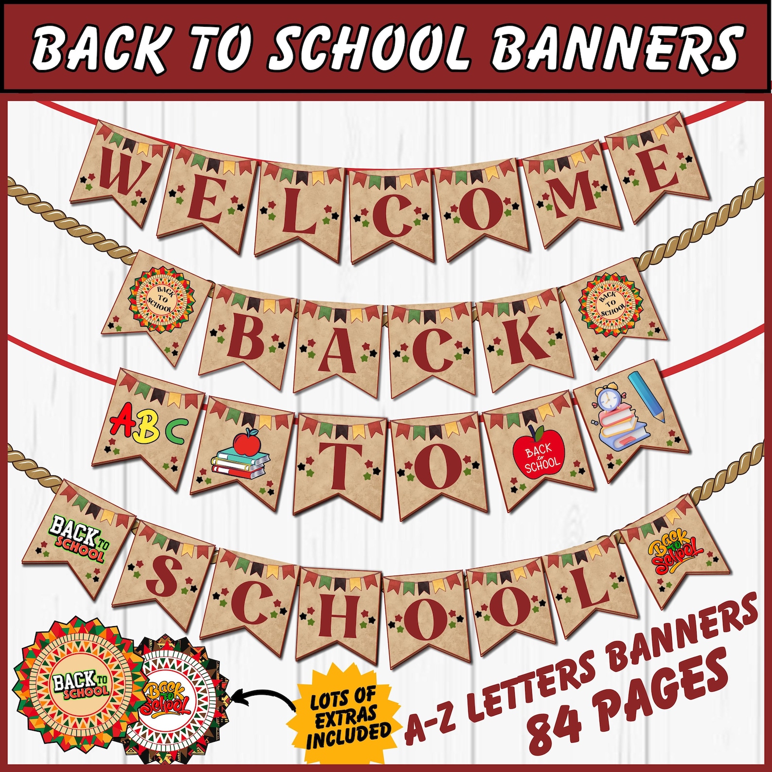 Welcome Back to School Bunting Banners - Customizable Printable ...