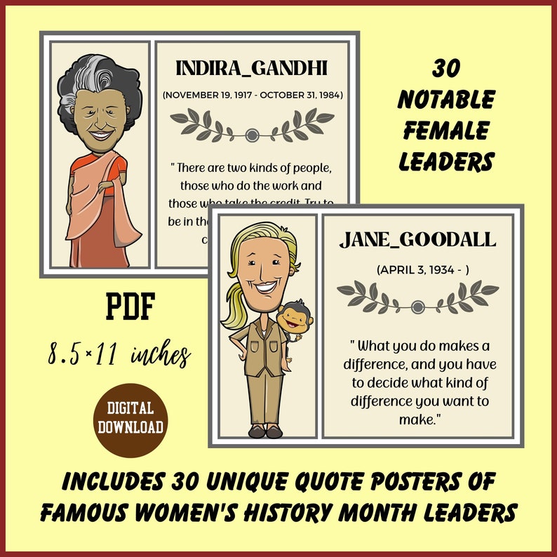 Printable Women's History Month Quotes Bulletin Board | Famous Women in ...
