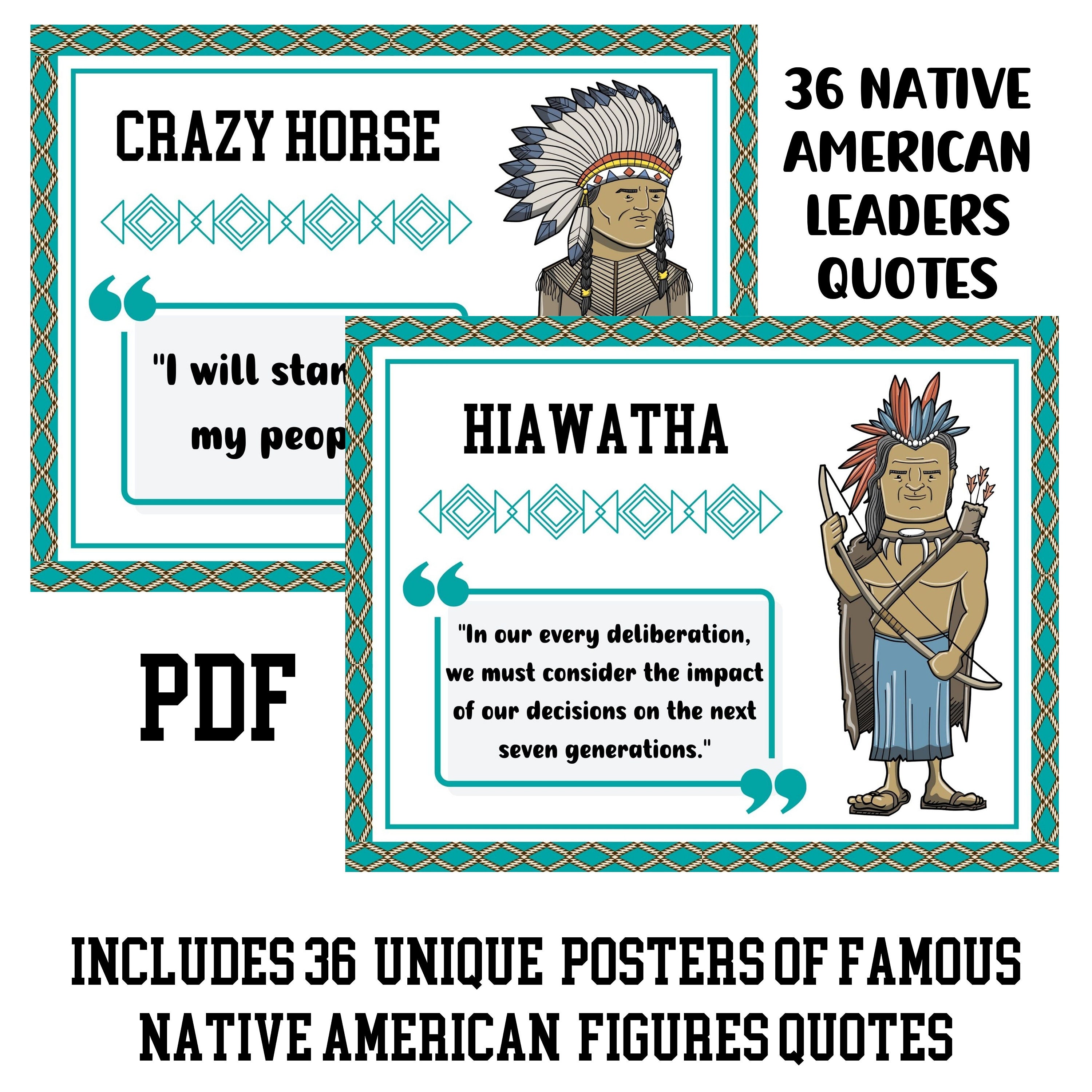 Native American Heritage Month Quote Posters Influential Indigenous ...