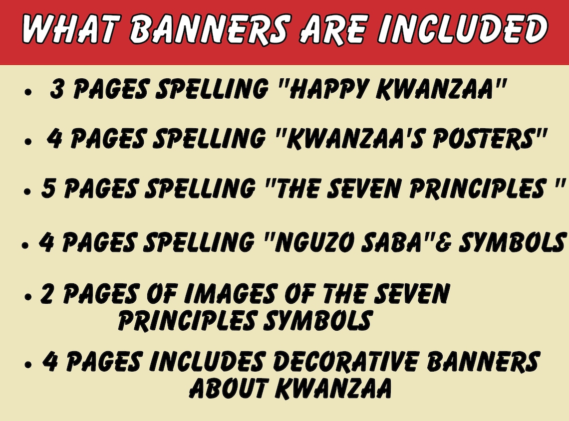 Kwaanza Principals Posters Set of 8 the 7 Principles of Kwanzaa ...