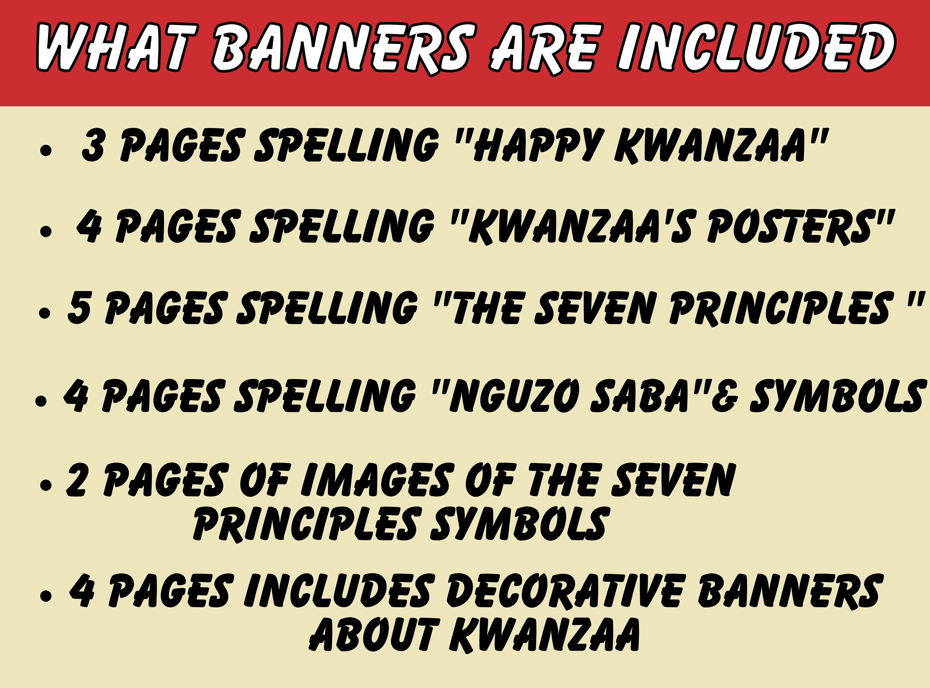 Kwaanza Principals Posters Set of 8 - the 7 Principles of Kwanzaa ...