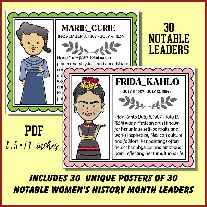 Printable Women's History Month Biography Bulletin Board | Famous Women ...