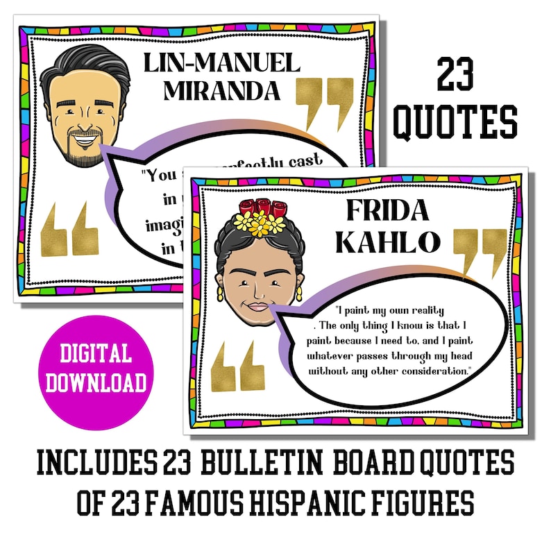 Hispanic Heritage Month Inspirational Quotes | Hispanic Icons Classroom ...