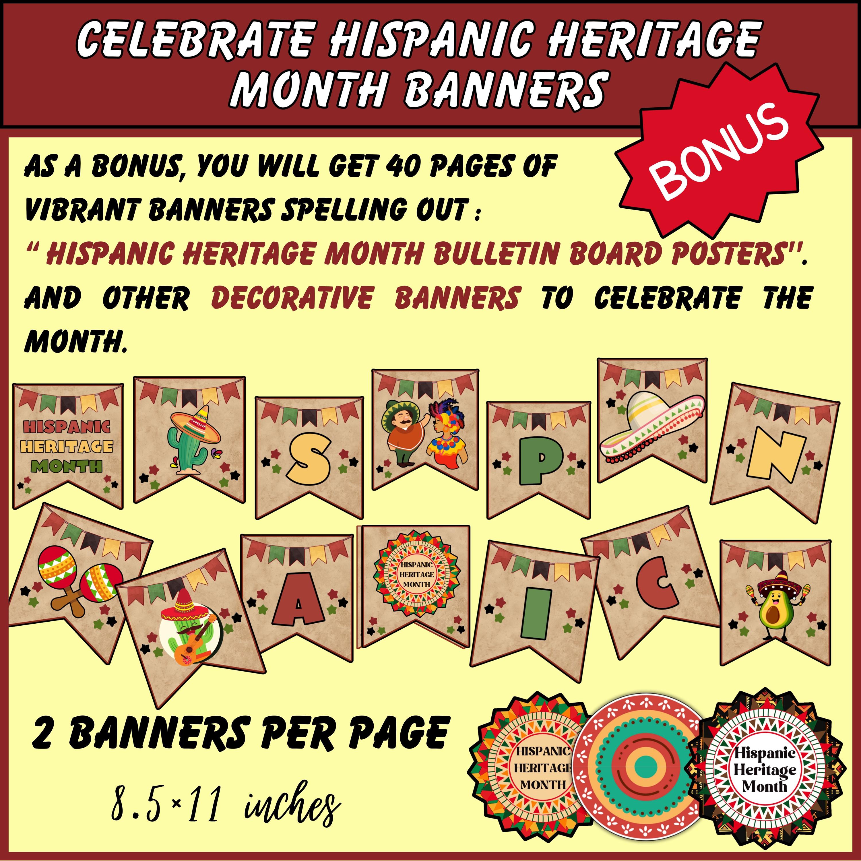 Hispanic Heritage Month Classroom Bulletin Board Set, 37 Iconic Figures ...