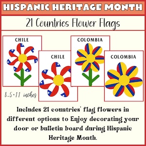 Hispanic Heritage Month Flag Flowers | Bulletin Board | Hispanic ...