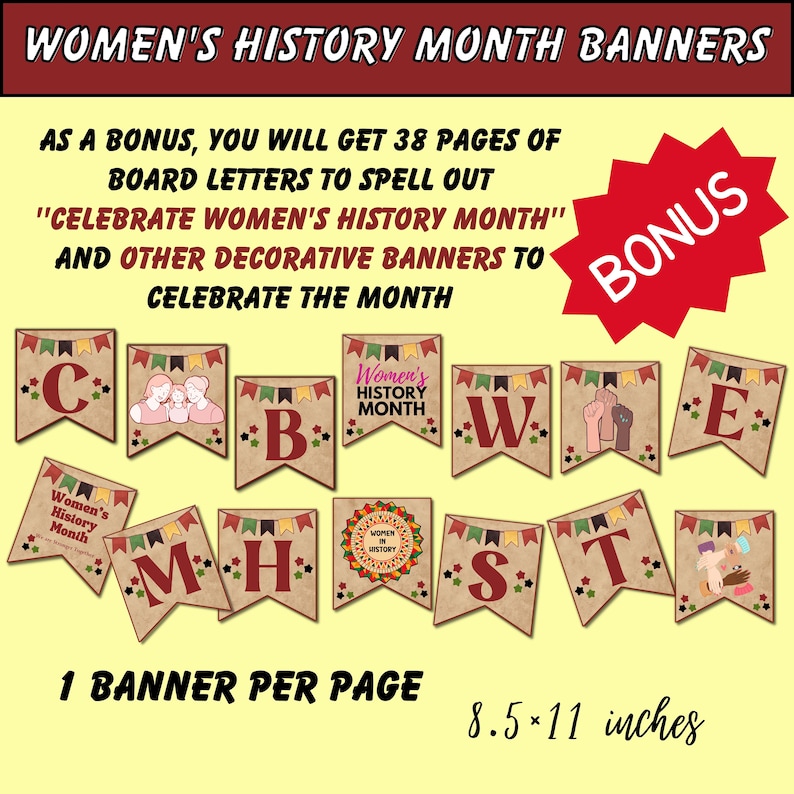 Printable Women's History Month Quotes Bulletin Board Famous Women in ...