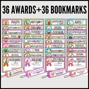 Editable & Printable End of Year Classroom Awards and Bookmarks ...