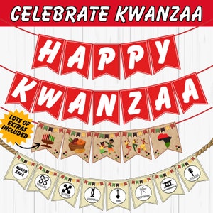 Happy Kwanzaa Printable Banner Bunting-celebrate Kwanzaa 58 Banner ...