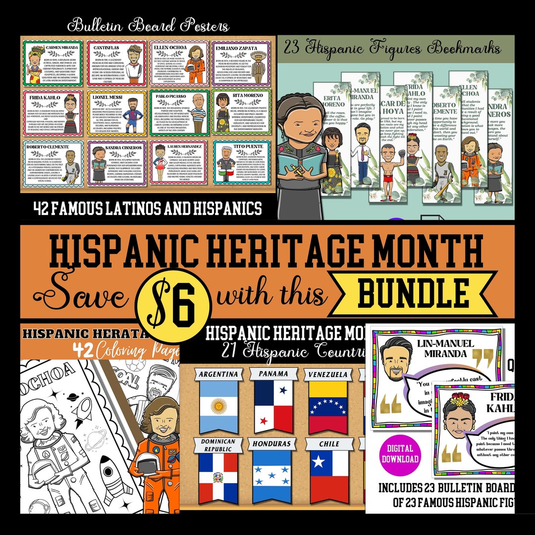 Hispanic Heritage Month Bundle, Latino Heritage Month,iconic Figures ...