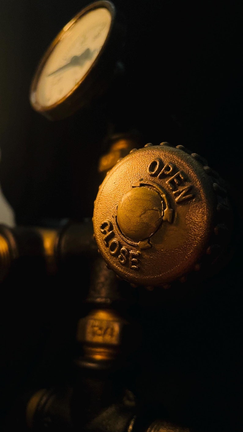 Pipeman Desk Lamp, Steampunk Lamp, Edison Bulb Lighting, Unique Table ...