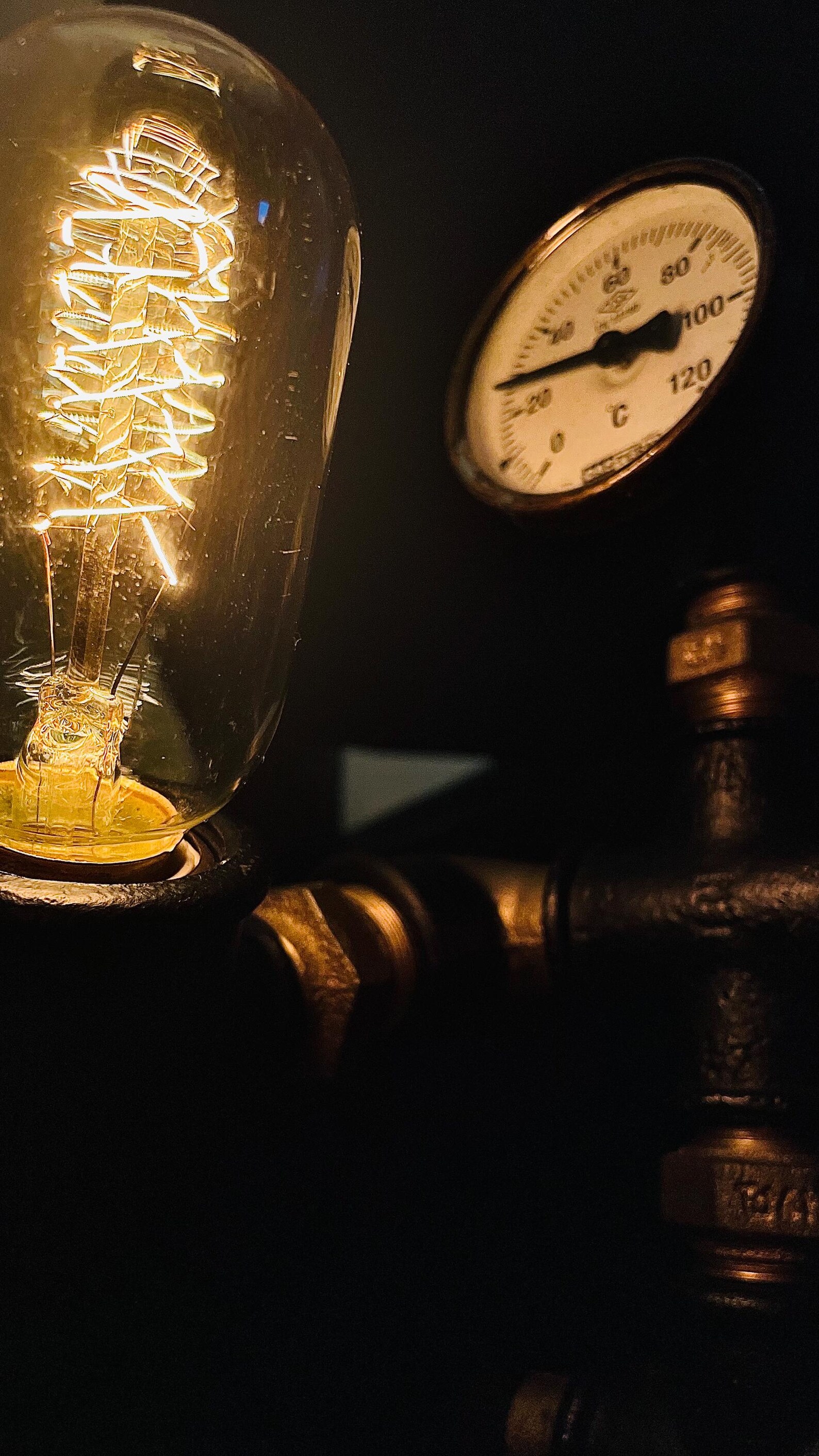 Pipeman Desk Lamp, Steampunk Lamp, Edison Bulb Lighting, Unique Table ...