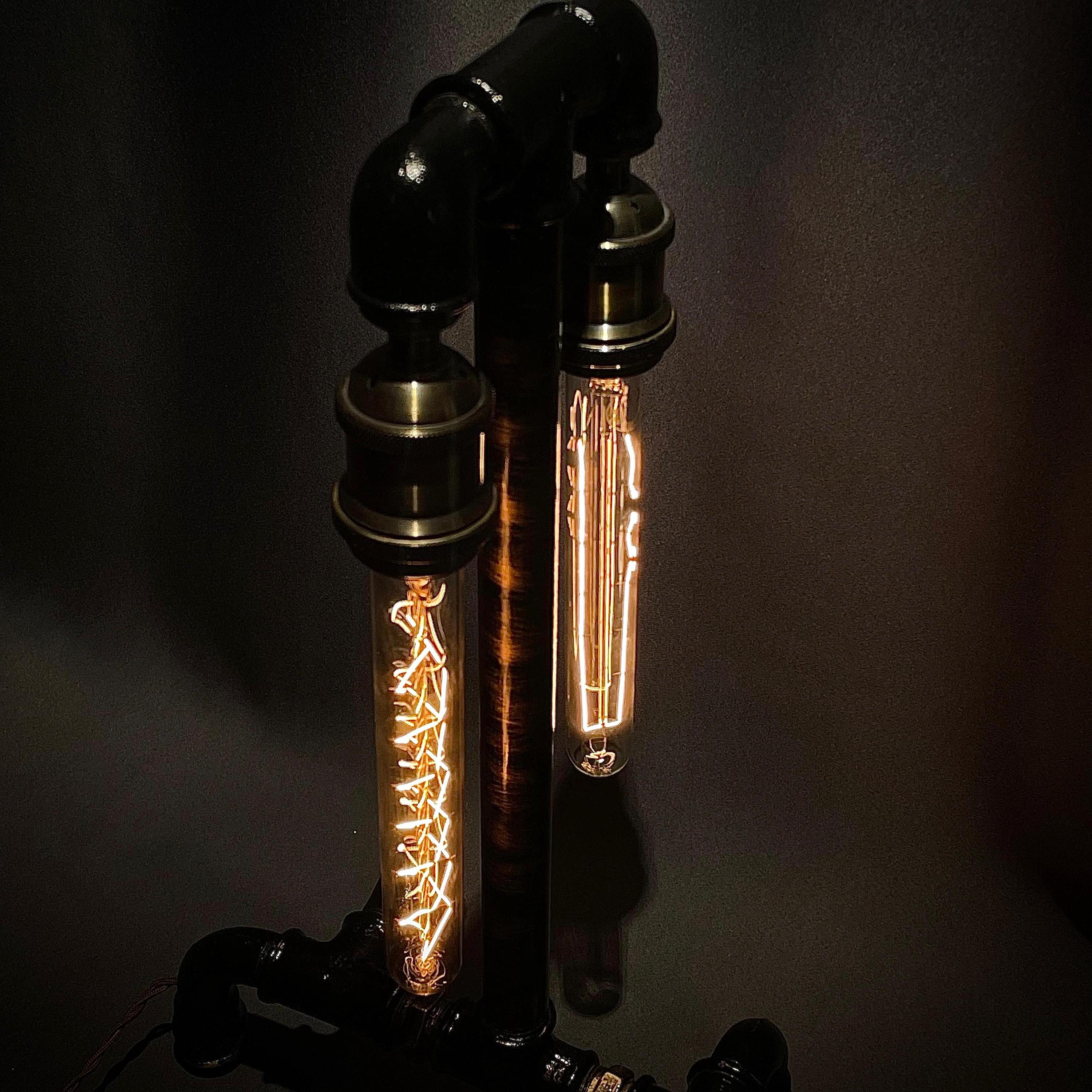 Edison Bulb Industrial Desk Lamp Farmhouse Decor Rustic Table Lamp ...