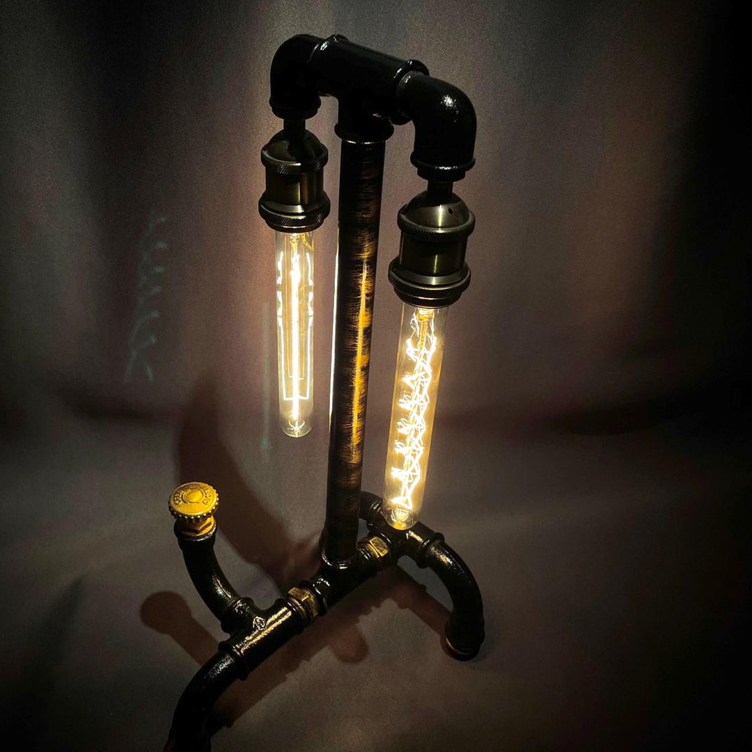 Edison Bulb Industrial Desk Lamp Farmhouse Decor Rustic Table Lamp ...