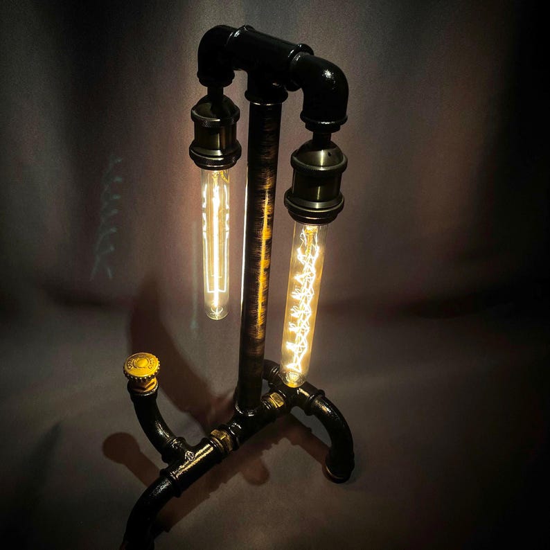 Edison Bulb Industrial Desk Lamp Farmhouse Decor Rustic Table Lamp ...