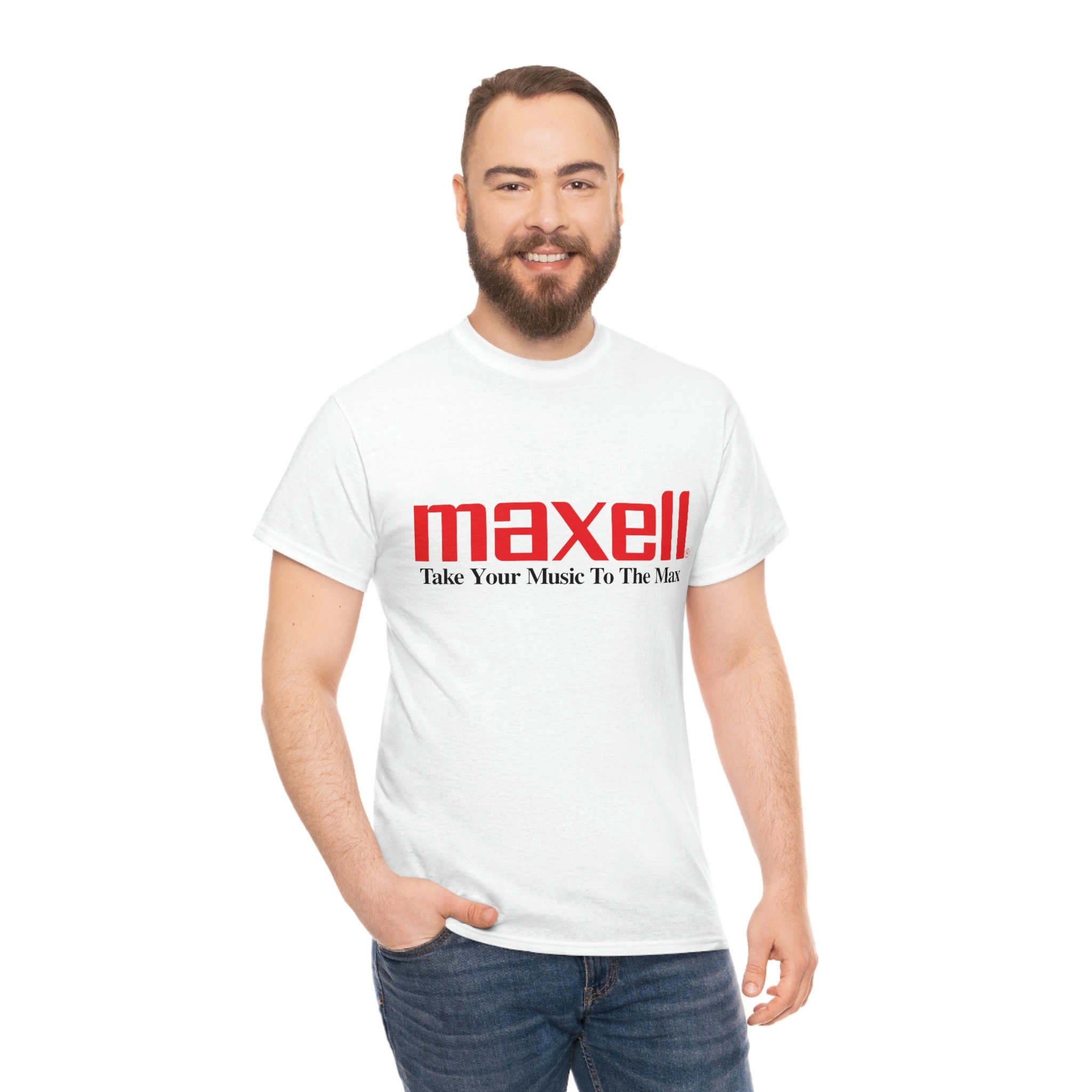 MAXELL Logo VINTAGE Tee T Shirt Retro Take Your Music to Max HIFI ...