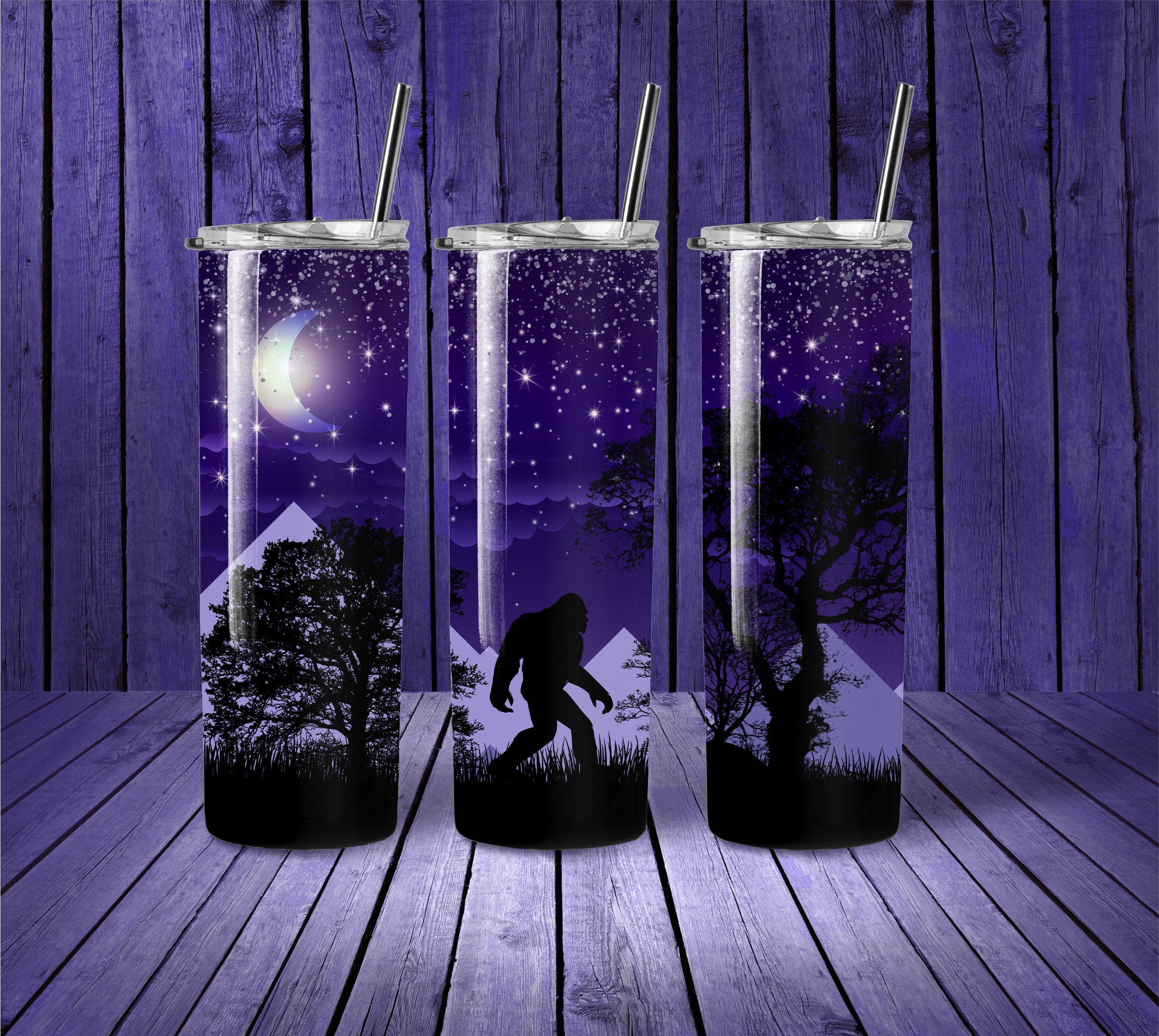 Sasquatch Purple 20 Oz Tumbler Wrap, PNG, JPG - Etsy