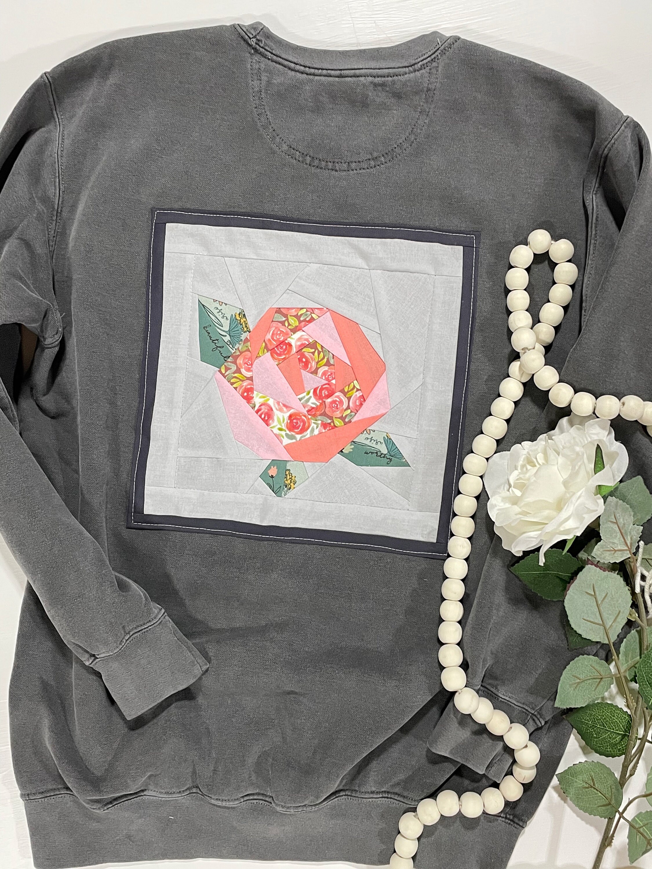 Custom Quilted Rose Sweatshirt Adult and Youth - Etsy