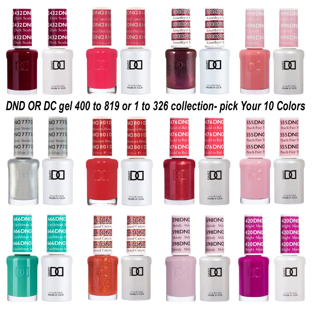 DND or DC Gel 400 to 819 or 1 to 326 Collection Pick Your 10 Colors - Etsy