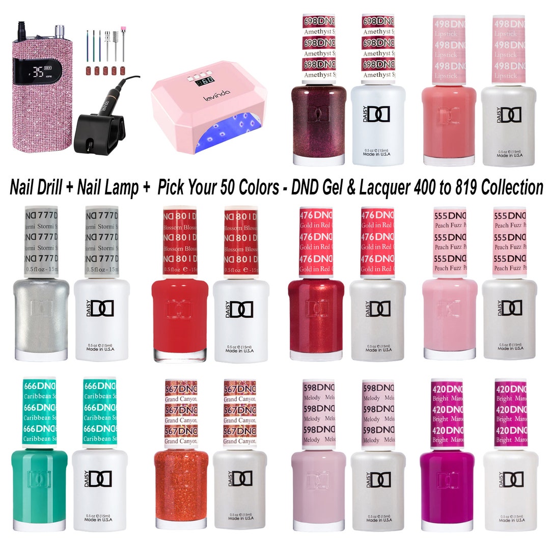 DND Gel and Lacquer DND Gel 400 to 819 Collection Nail Drill Nail Lamp ...