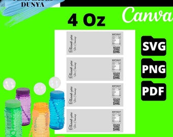 4 Oz Bottle Label - Etsy