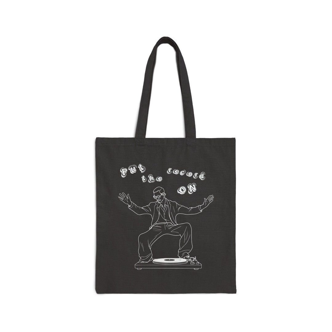 Vinyl Tote Bag "put the Record On" | Record Tote Bag - Etsy