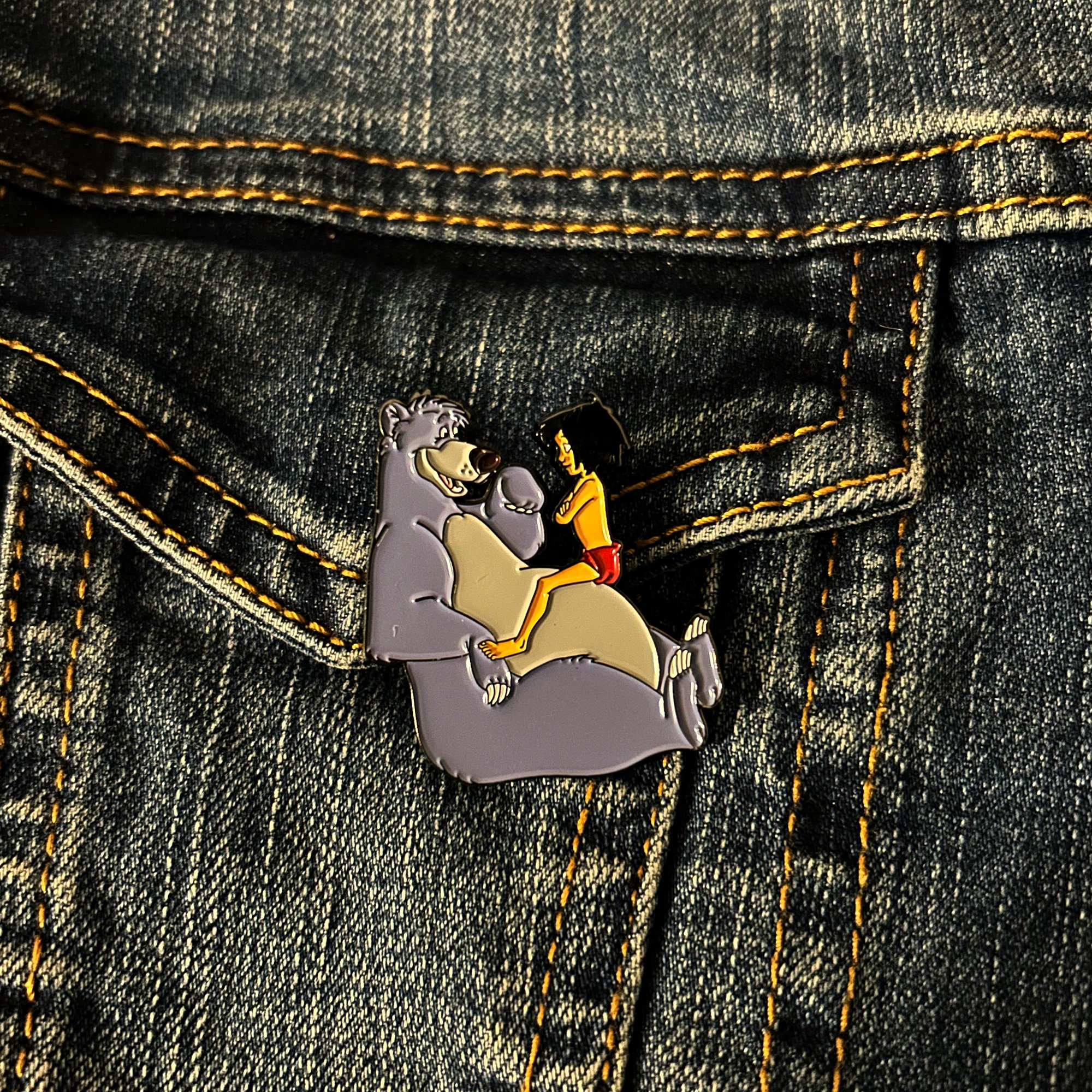 Mowgli & Baloo Jungle Book Inspired Enamel Pin Badge Character ...