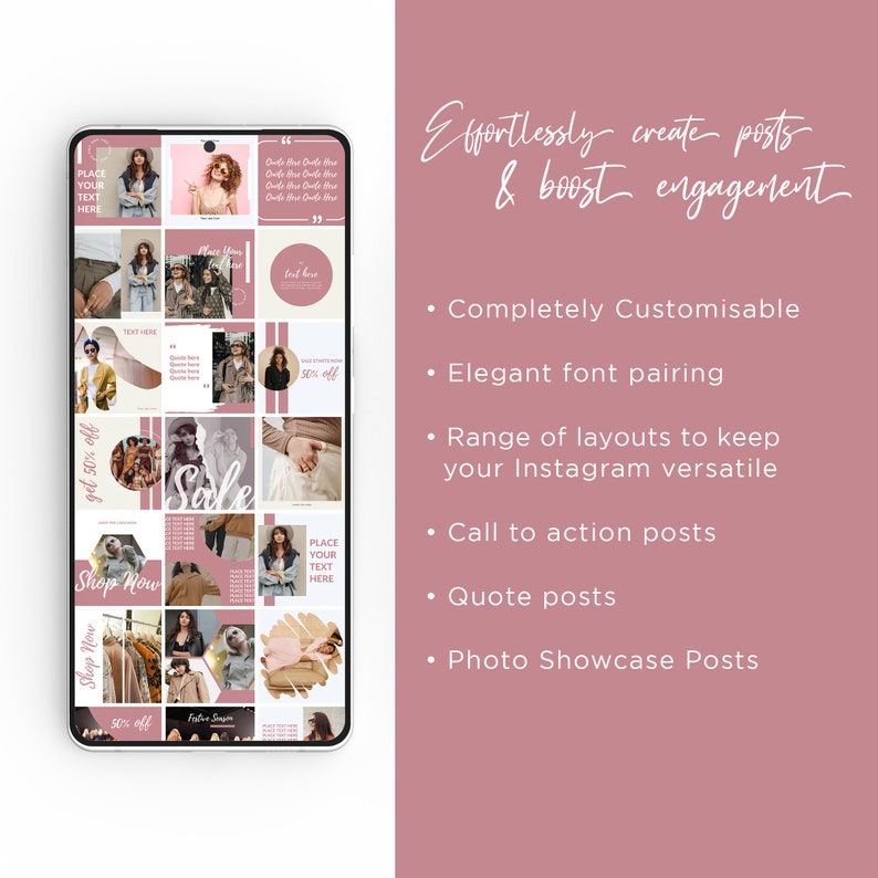 25 Editable Fashion Instagram Template Pack Customisable - Etsy