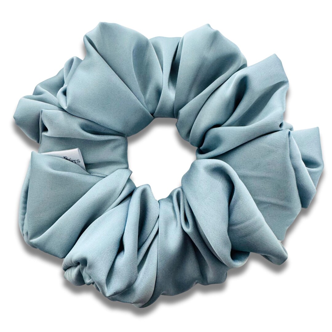 Dusty Blue Satin Scrunchie, Chouchou, Ponytail, Messy Bun, Hair Elastic ...