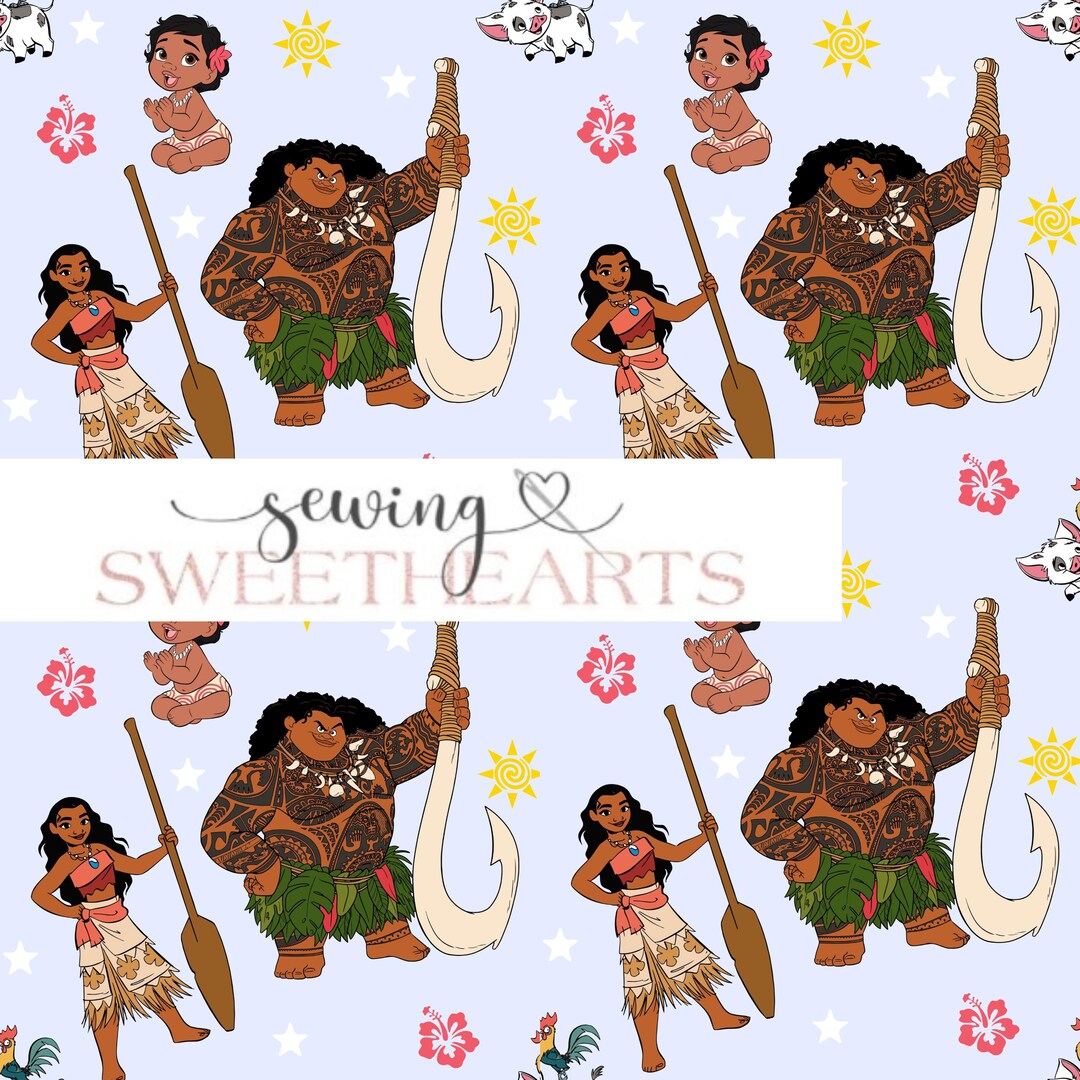 Ocean Princess Seamless Pattern, Maui Seamless Repeat Pattern, Fabric ...