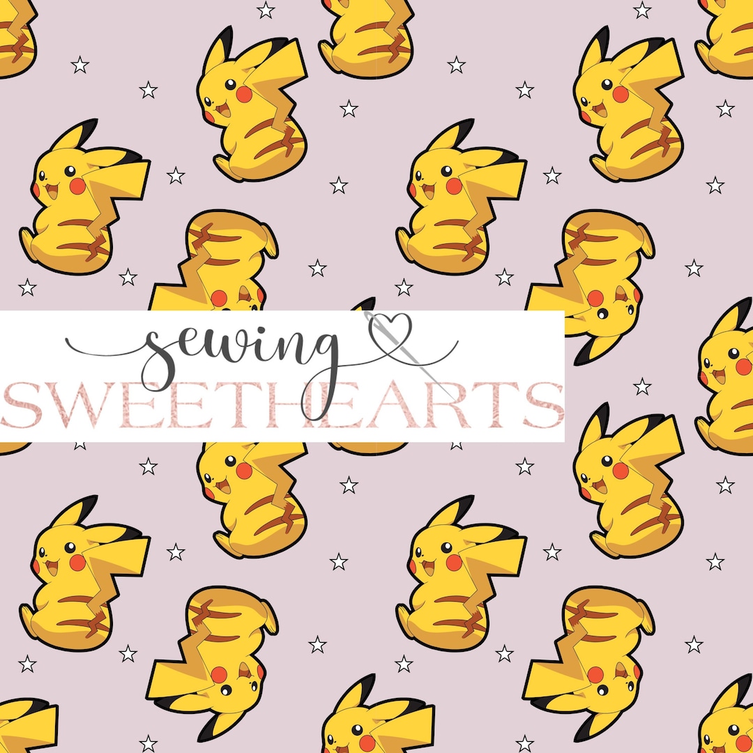 Pika Seamless Pattern, Cartoon Seamless Repeat Pattern, Poke Fabric ...