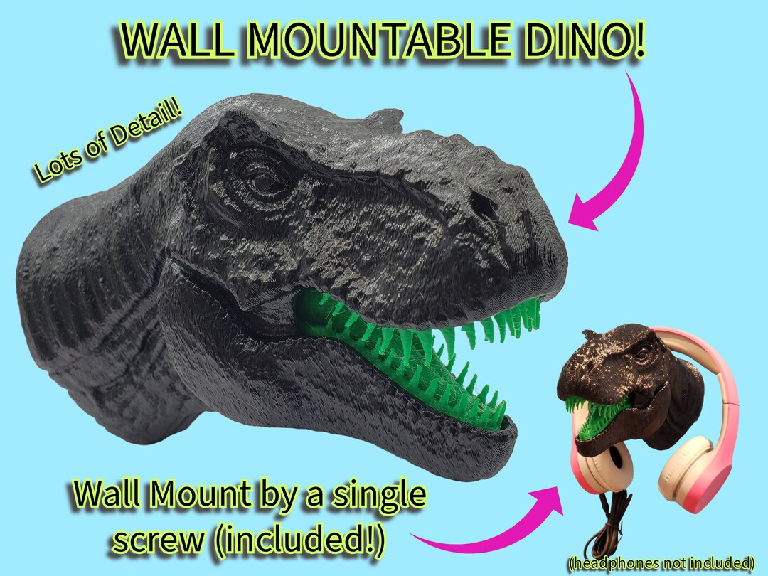 Wall Mount Dinosaur Perfect for Dinosaur Lovers, Easy Single Screw ...