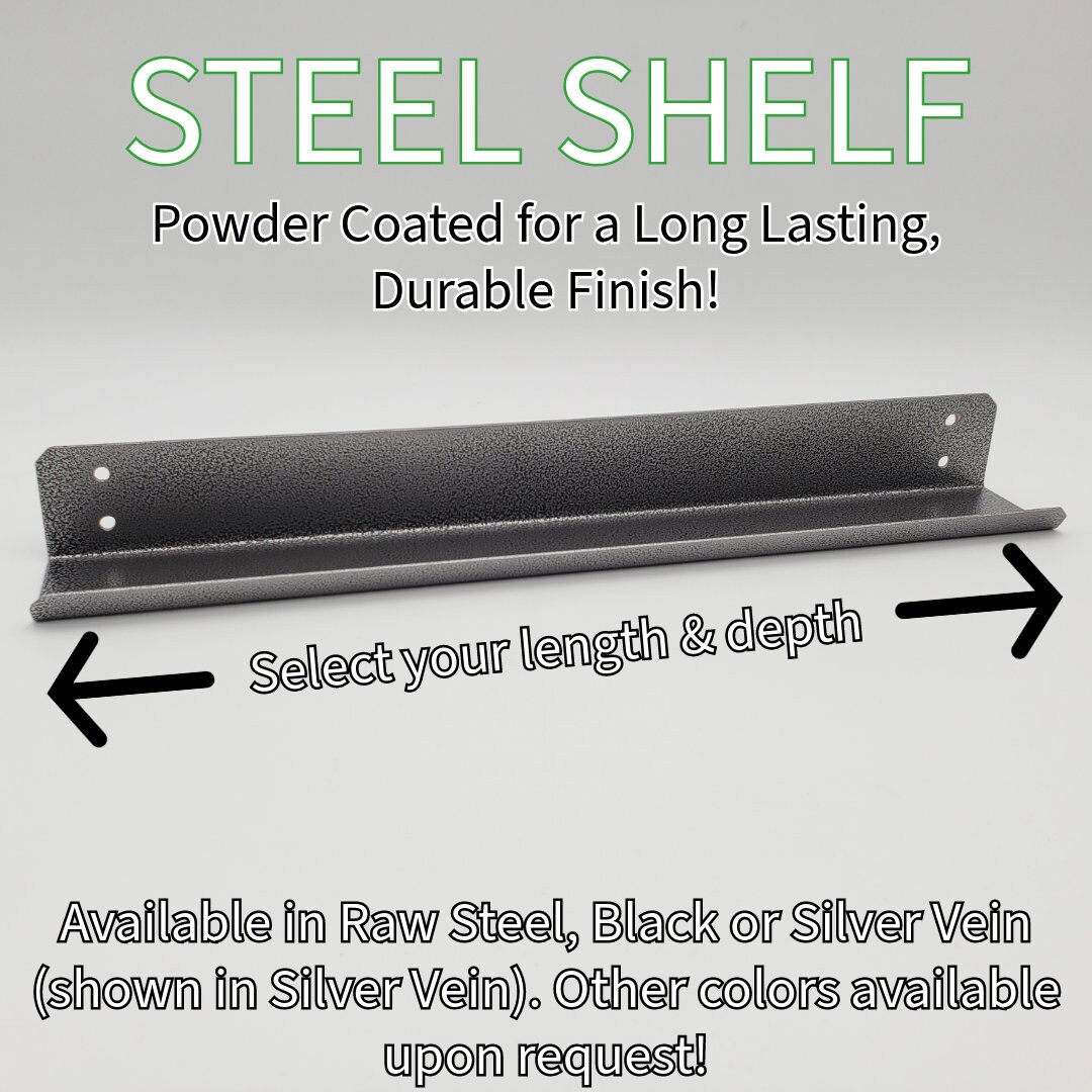 Steel Shelf for Easy Hanging and Getting Organized! Powder Coat Finish ...
