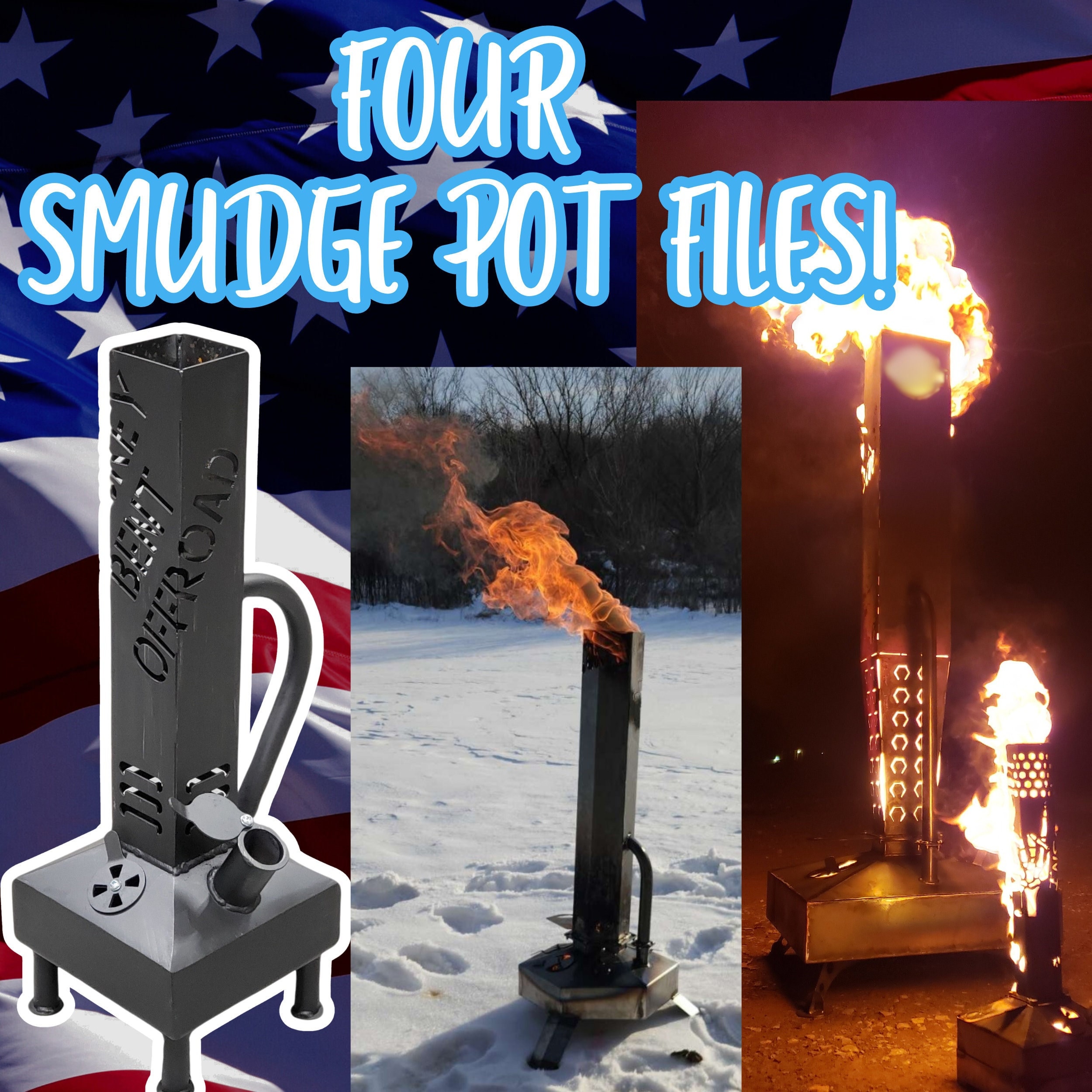 4 Smudge Pot CNC Plasma Cutting Files in One, Dxf Plasma Cut, Fire Pit ...