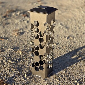 Lighted Garden Column - Solar Powered Outdoor Decor, Metal Art for ...