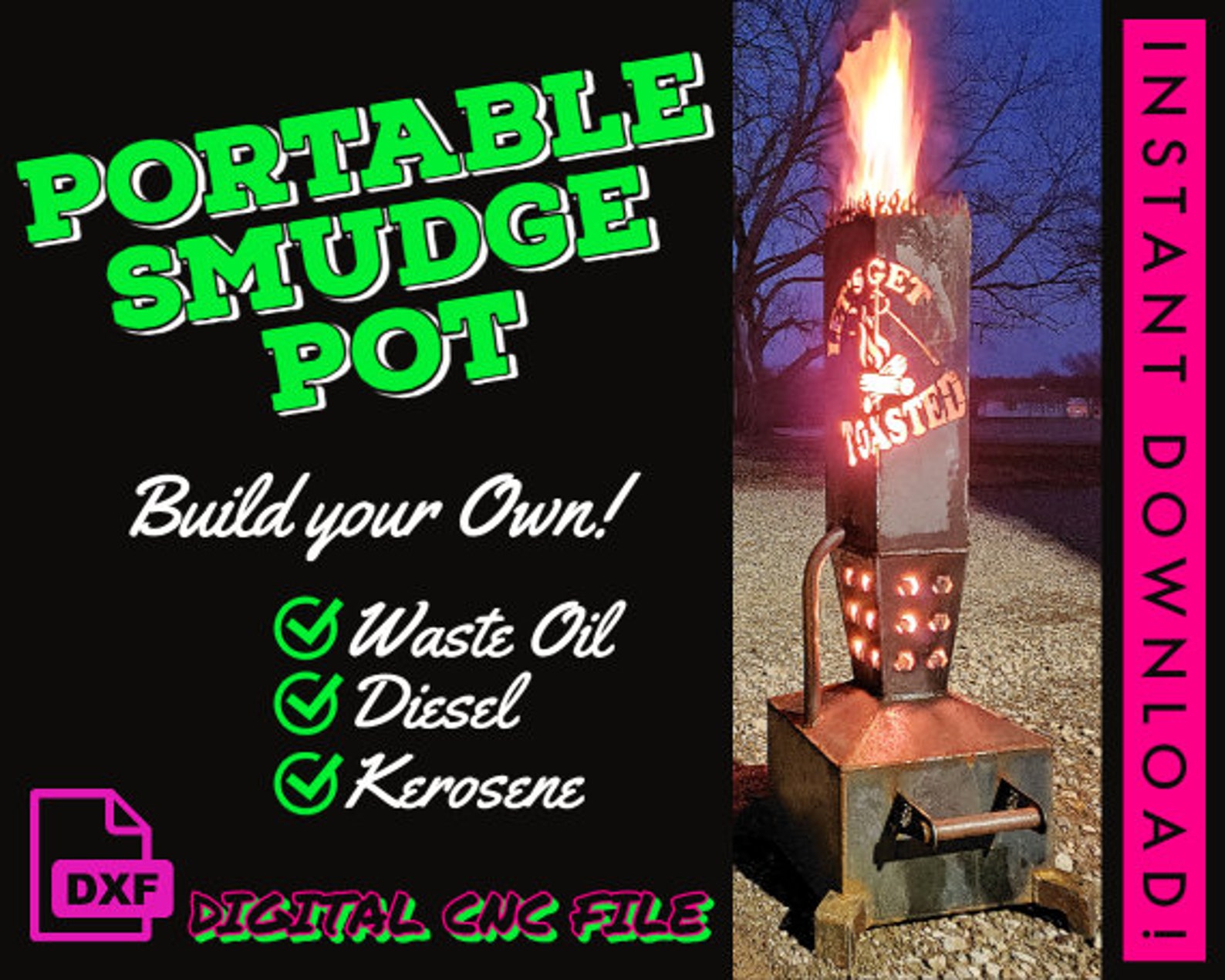 Smudge Pot DXF File Instant Download, Clean CNC Cut Files and Build ...