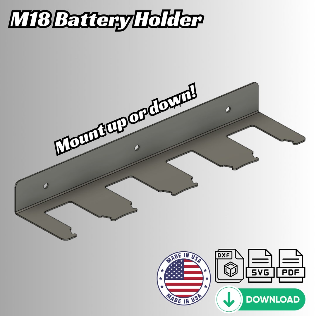 Locking Battery Holder for Milwaukee M18 Batteries - DXF Files for CNC ...