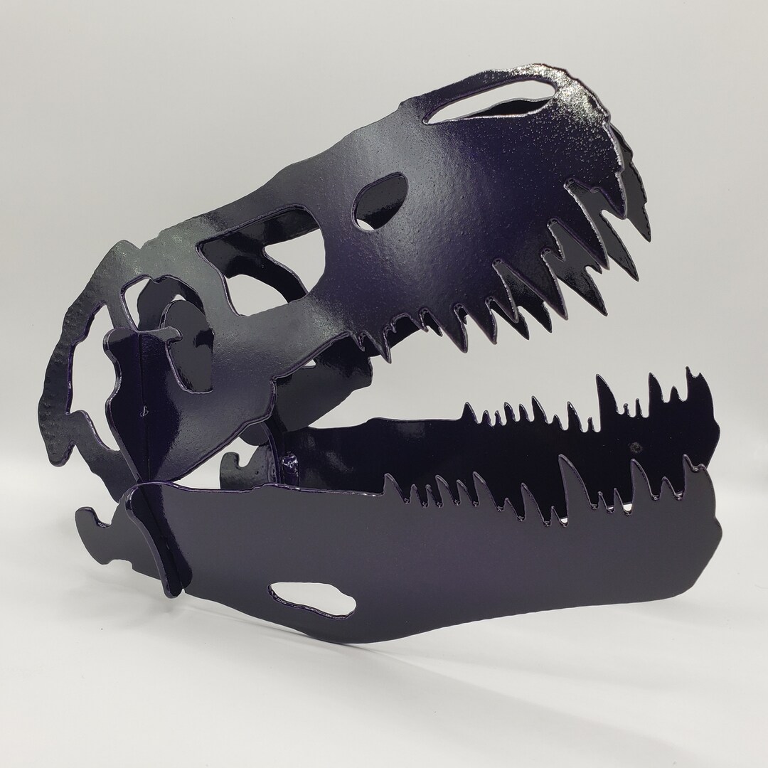Dinosaur T-rex Skull Metal Business Card Holder, Desk Organization, Pen ...