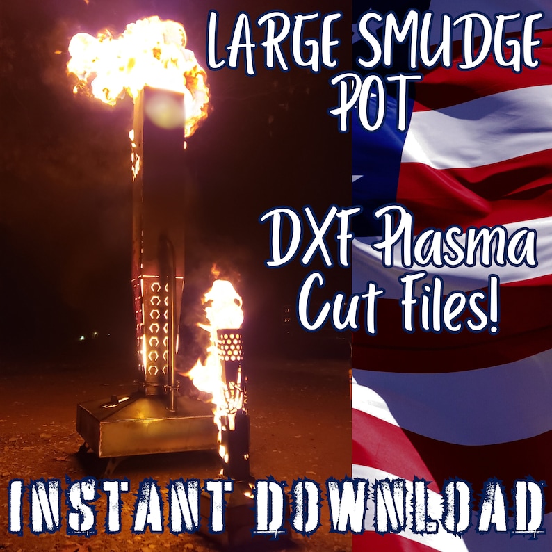 Large Smudge Pot CNC Plasma DXF Cut File Cnc Design Fire Pit Dxf Metal ...