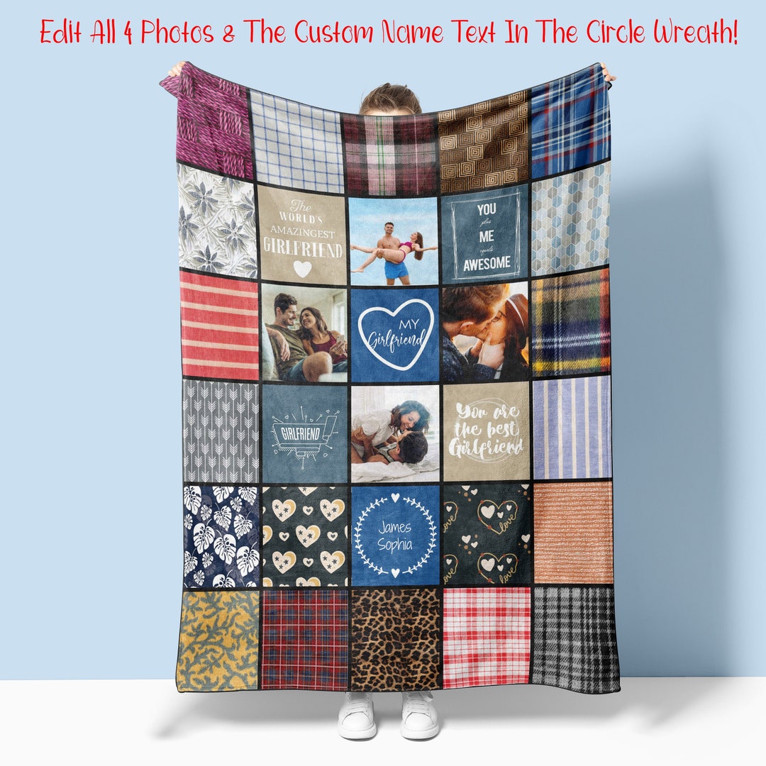 Gift for Girlfriend Personalized Photo Blanket Custom - Etsy