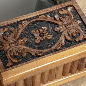 Two Tone Hand Carved Secret Lock Jewelry Box, Personalized Puzzle Box ...