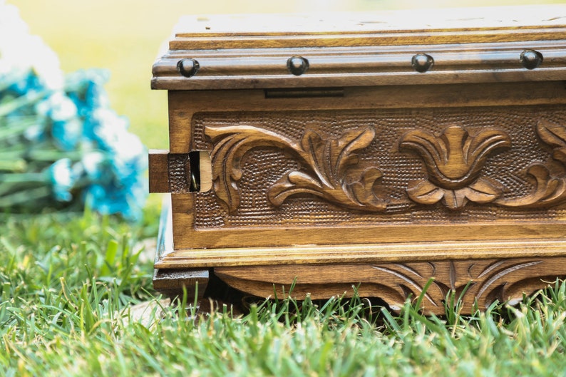 Secret Lock Wooden Box Carved Wooden Chest Wooden Locking - Etsy
