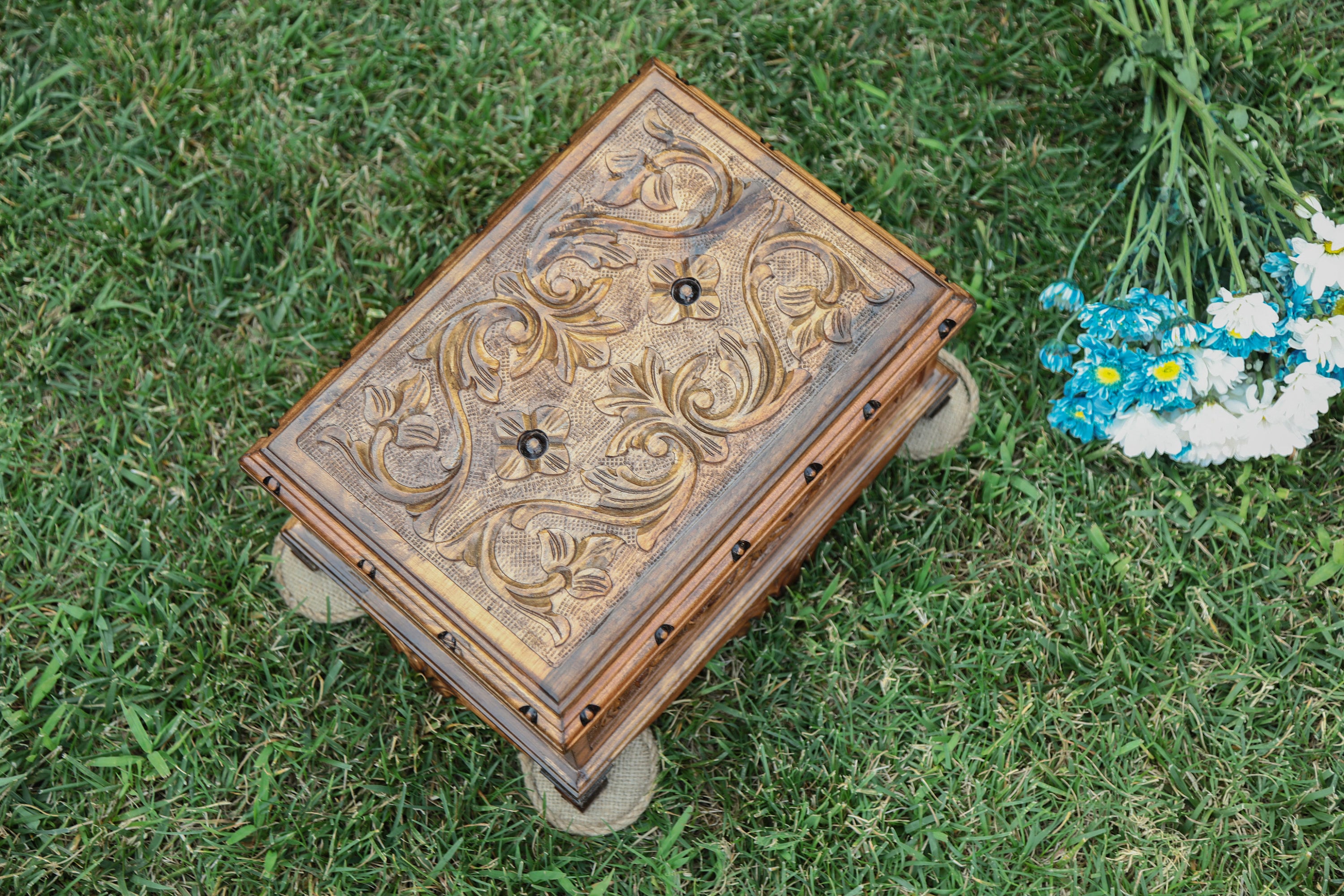 Secret Lock Wooden Box Carved Wooden Chest Wooden Locking - Etsy