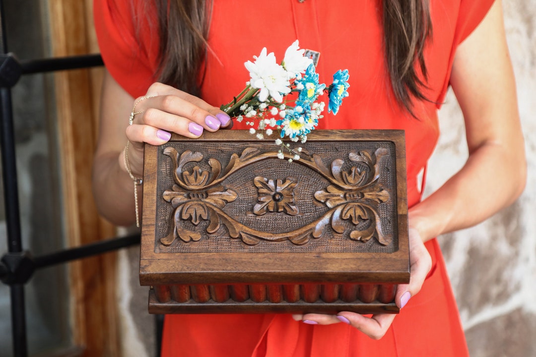 Personalized Puzzle Box for Adults, Secret Lock Box, Carved Puzzle Box ...