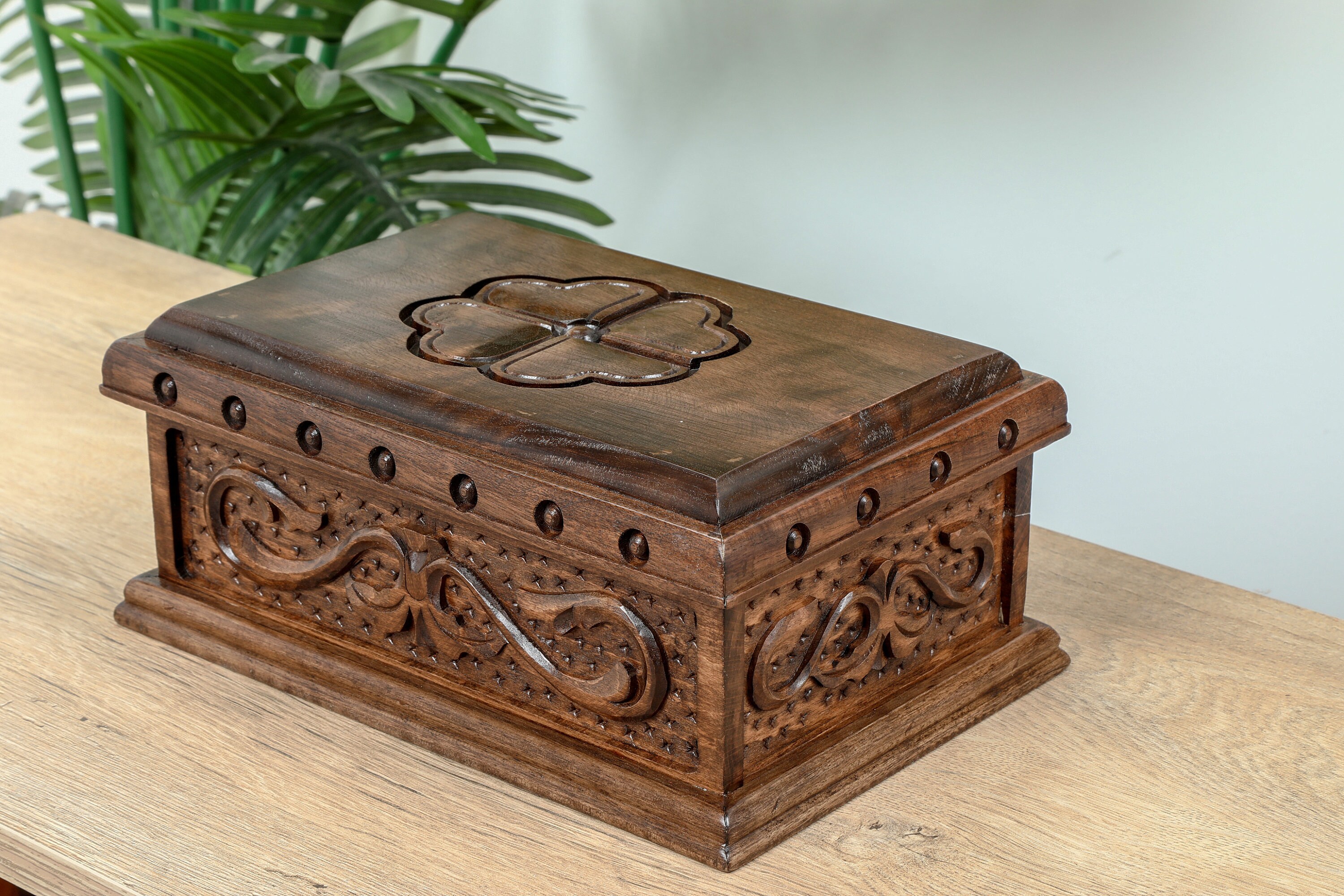 Wooden Chest for Treasure, Secret Lock Jewelry Box, Locked Keepsake Box ...