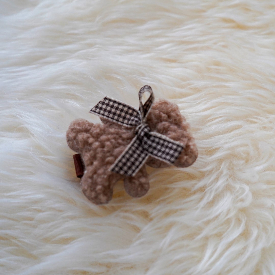 Teddy Bear Hair Clip - Etsy